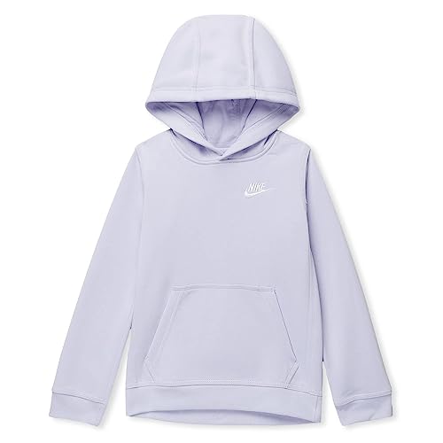 Nike NSW Club Fleece Pullover Hoodie (Big Kids) Oxygen Purple/White LG (Big Kid)