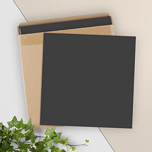 Frametory, 12x12 Black Uncut Picture Mat Boards, Backing Boards for Frames, Photos, Crafts - Pack of 12