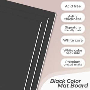 Frametory, 12x12 Black Uncut Picture Mat Boards, Backing Boards for Frames, Photos, Crafts - Pack of 12