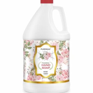 Puremax Foaming Hand Soap Refills with Essential Oils | Rose | Gentle, Moisturizing | Biodegradable Formula | Made in USA | 128 Fl Oz (1 Gallon) |