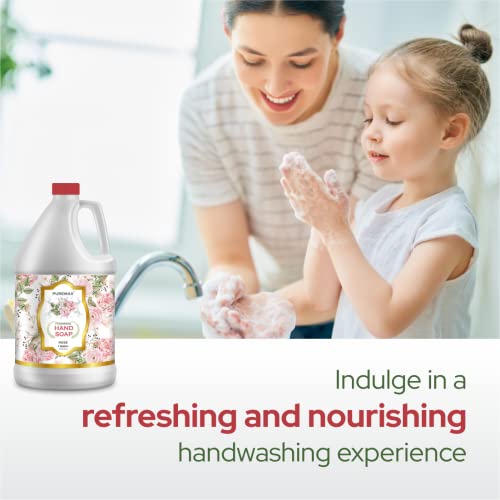 Puremax Foaming Hand Soap Refills with Essential Oils | Rose | Gentle, Moisturizing | Biodegradable Formula | Made in USA | 128 Fl Oz (1 Gallon) |