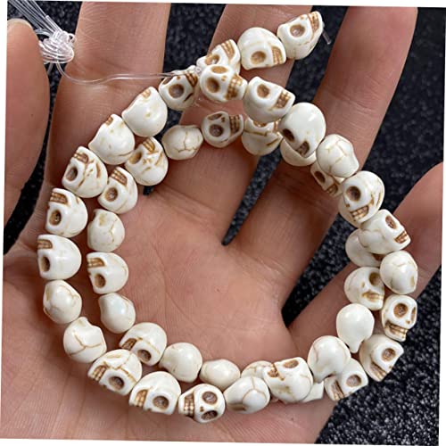 KJHBV 2 Sets Skull Loose Beads Retro Earrings Beads for Friendship Bracelets Beads for Crafts Bracelet Making Supplies Gemstone Loose Beads Skull Head Bead Beading Kits Exquisite Beads