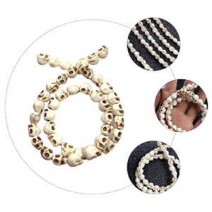 KJHBV 2 Sets Skull Loose Beads Retro Earrings Beads for Friendship Bracelets Beads for Crafts Bracelet Making Supplies Gemstone Loose Beads Skull Head Bead Beading Kits Exquisite Beads