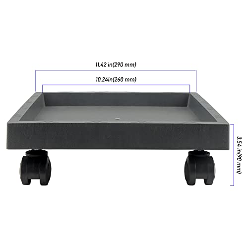 ZEONHEI 2 Packs 11.4 Inch Square Plant Caddy with Wheels, Heavy Duty Plant Dolly Saucer with Wheels, Rolling Plant Stand Wheeled Planter Caddy Tray for Moving Potted Plants, Grey