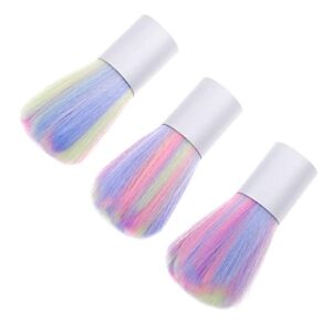 hemoton 3pcs colorful dust brush para uñas acrilicas makeup powder brush duster for cleaning nail art remover hand fingernail brush cleaner nail powder cleaner brushes colorful grip