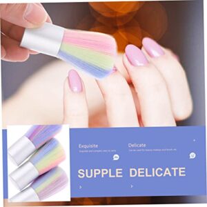 Hemoton 3pcs Colorful Dust Brush Para Uñas Acrilicas Makeup Powder Brush Duster for Cleaning Nail Art Remover Hand Fingernail Brush Cleaner Nail Powder Cleaner Brushes Colorful Grip