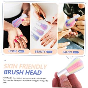 Hemoton 3pcs Colorful Dust Brush Para Uñas Acrilicas Makeup Powder Brush Duster for Cleaning Nail Art Remover Hand Fingernail Brush Cleaner Nail Powder Cleaner Brushes Colorful Grip