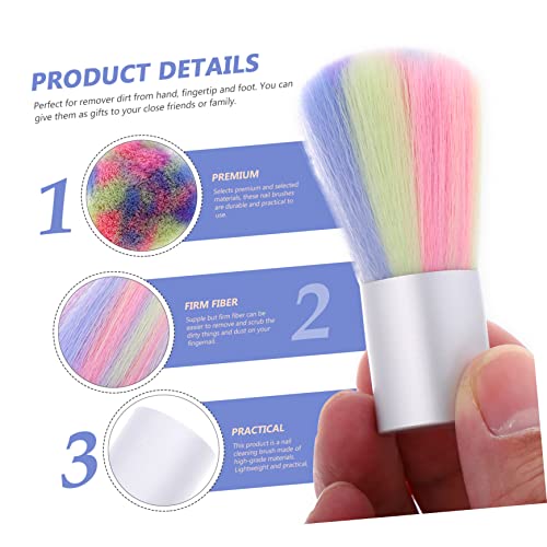 Hemoton 3pcs Colorful Dust Brush Para Uñas Acrilicas Makeup Powder Brush Duster for Cleaning Nail Art Remover Hand Fingernail Brush Cleaner Nail Powder Cleaner Brushes Colorful Grip