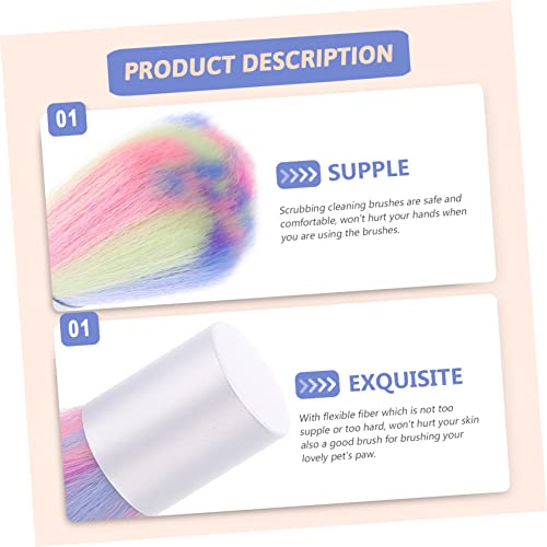 Hemoton 3pcs Colorful Dust Brush Para Uñas Acrilicas Makeup Powder Brush Duster for Cleaning Nail Art Remover Hand Fingernail Brush Cleaner Nail Powder Cleaner Brushes Colorful Grip