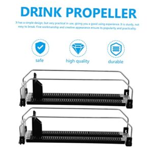 ULTECHNOVO 2pcs Propeller Plastic Organizers Rotating Rack Mount Plastic Water Bottles Drink Holder Drink Propeller Tool Can Storage Organizer Pantry Soda Black To Rotate Display Rack