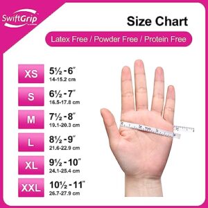 SwiftGrip Powder-Free Nitrile Gloves, Medium, 100ct Box - 3-mil, Disposable, Latex-Free, for Kitchen, Cleaning, Estheticians, Hair Stylist - Pink/Fuchsia