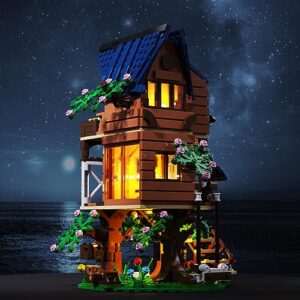 Treehouse Building Set, 4 in 1 Street View Tree House Building Blocks Toy, Halloween Xmas Gift for Boys Girls Age 8+, Teen & Adult(Compatible with Lego Set)