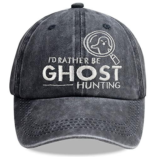 Ghost Hunting Hats for Men Women, Ghost Hunting Equipment, Halloween Decorations, Embroidered Adjustable Spooky Boo Baseball Cap, Father Day Birthday Gifts for Dad Mom