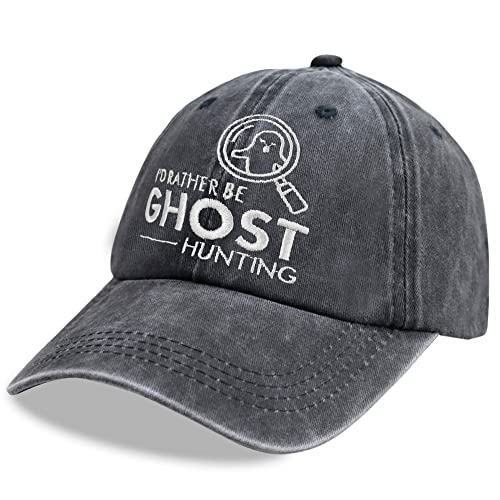 Ghost Hunting Hats for Men Women, Ghost Hunting Equipment, Halloween Decorations, Embroidered Adjustable Spooky Boo Baseball Cap, Father Day Birthday Gifts for Dad Mom