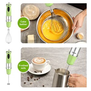 Immersion Blender Handheld 5 in 1 Hand Blender, 800W Hand Mixer Stick, BPA-Free 12 Speed and Turbo Mode Handheld Blender 304 Stainless Steel, With 20 oz Mixing Beaker, 17 oz Chopper, Whisk and Milk Frother for Soup, Smoothies, Baby Food, Sauce, Abuler (Gr