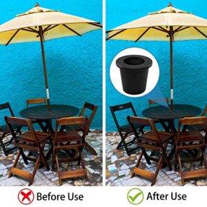 GHAMYEE Patio Table Umbrella Hole Ring Patio Umbrella Cone Wedge Plug Umbrella Stabilizer Sleeve for 2 to 2.5 Inch Patio Table Hole and 1.5 Inch Umbrella Pole Adapter (Black)