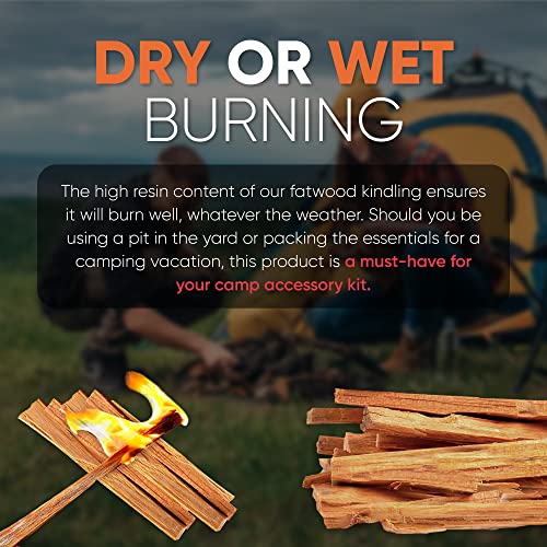 Vivlly 10lb Fatwood Fire Starter Pack – Starter Wood for Fireplace – Small Wood Logs for Campfire Stove, Grilling & Cooking – Firewood Lighter Kindling Sticks – Firepit Burning & Camping Accessories