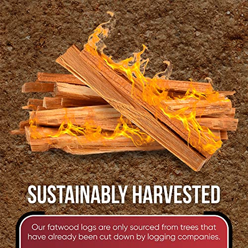 Vivlly 10lb Fatwood Fire Starter Pack – Starter Wood for Fireplace – Small Wood Logs for Campfire Stove, Grilling & Cooking – Firewood Lighter Kindling Sticks – Firepit Burning & Camping Accessories