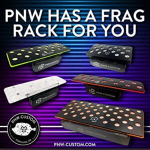 PNW Custom Premium Medium Magnetic Frag Rack Pink w/Frag Lock | Acrylic 20 Hole Plugs Reef Coral Frag Holder for Aquarium (1/2" Glass Magnet)