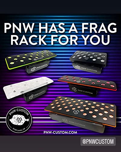 PNW Custom Premium Medium Magnetic Frag Rack Pink w/Frag Lock | Acrylic 20 Hole Plugs Reef Coral Frag Holder for Aquarium (1/2" Glass Magnet)