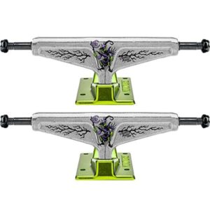 venture trucks chandler burton v-hollow lights high polished/green skateboard trucks - 5.6" hanger 8.25" axle (set of 2)