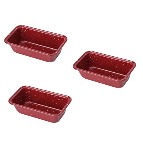 Angoily Loaf Pan 3pcs Toast Mold Loaf Bread Mold Nonstick Bakeware Kitchen Gadget Loaf Pan Carbon Steel Baking Pan Cake Mold Red Household Heavy Duty Carbon Steel + Non-stick Coating