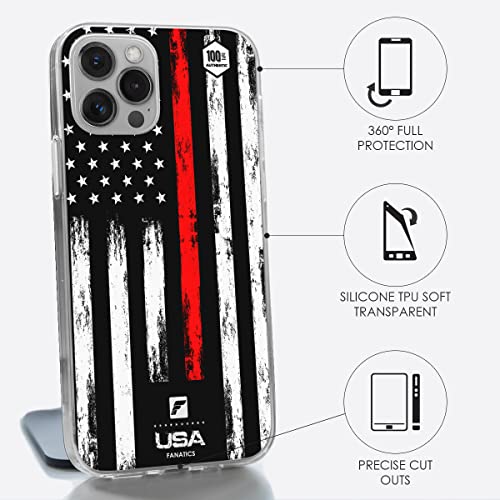 Phone Case Red Line Flag USA Patriot Firefighters Design Silicone Transparent - Compatible iPhone and Samsung (Samsung Galaxy A04)