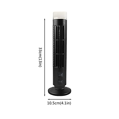 HOMBOM Summer Tower Cooling Fan with Light, USB Rechargeable Tower Electric Fan, Portable Cooling Led Bladeless Vertical Fan for Office Bedroom Home Indoor Desktop Office (Black)