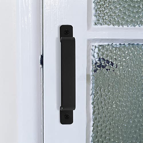 BJBJJIU 2 Pcs Sliding Barn Door Handles, Black 7.4" Gate Handles Hardware, Garage Door Pull Handles for Interior Outdoor Sliding Barn Garages Closet Shed Drawer Doors Gate Pull Handles