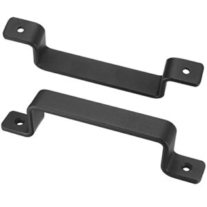 BJBJJIU 2 Pcs Sliding Barn Door Handles, Black 7.4" Gate Handles Hardware, Garage Door Pull Handles for Interior Outdoor Sliding Barn Garages Closet Shed Drawer Doors Gate Pull Handles