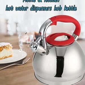 Stovetop Tea Kettle Whistling Teapot Tea Kettle Stainless Steel Whistling Kettle 3L Hot Water Boiler Kettle Kitchen Stovetop Hot Kettle Tea Kettle Teapot Stove Top Kettle Tea Pot ( Color : Red , Size