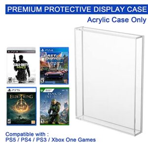 CaSZLUTION Clear Acrylic Video Game Box Protector Case for PS3, PS4, PS5, and Xbox one Game Case, 3mm Thick Dustproof Wall Storage Holder Game Protective Display Case (Pack of 1)