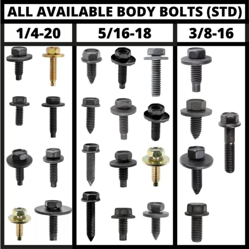 1973-1987 GM Truck 12-Piece Door Hinge Body Bolt Hardware Kit (5/16"-18 x 1 3/16") Standard Thread | FITS: Chevrolet, GMC, C10, C15, C20, C25, C30, C35, K5 Blazer, C/K 1500, 2500, 3500 Pick Up