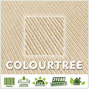 ColourTree 14' x 14' x 19' Beige Sun Shade Sail Right Triangle Canopy - UV Block & Water Permeable, Heavy Duty Awning for Patio, Garden, Backyard, Yard, Outdoor (We Make Custom Size)