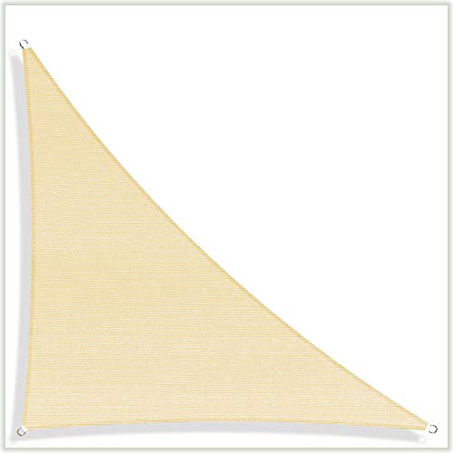 ColourTree 14' x 14' x 19' Beige Sun Shade Sail Right Triangle Canopy - UV Block & Water Permeable, Heavy Duty Awning for Patio, Garden, Backyard, Yard, Outdoor (We Make Custom Size)