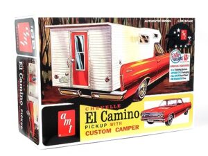 amt 1965 chevy el camino w/camper 1:25 scale model kit