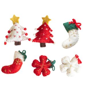 toyvian 6pcs wool felt pendant light house decorations for home miniture decoration hand decor christmas felt ornaments plush felt ornament christmas tree socks ornaments layout pendant 3d