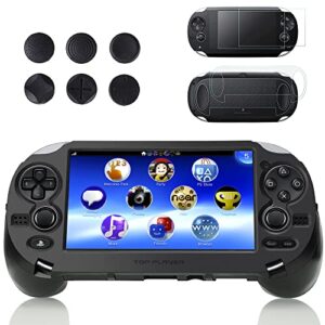 sedicoca trigger hand grip shell controller protective case with l2 r2 trigger button grip shell controller protective case for playstation ps vita 1000 black