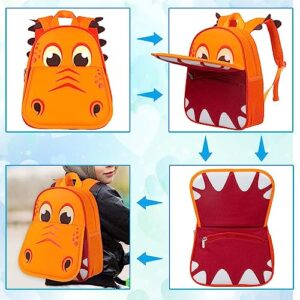 gxtvo Toddler Backpack for Boys, Dinosaur Kids Preschool Bookbag and Lunch Box, 12" Cute Cartoon Animal Schoolbag