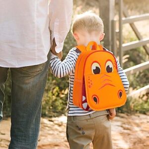 gxtvo Toddler Backpack for Boys, Dinosaur Kids Preschool Bookbag and Lunch Box, 12" Cute Cartoon Animal Schoolbag