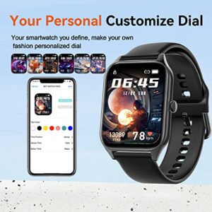 Smart Watch for Men Women with Bluetooth Call, 2023 Newest 1.95''HD DIY Dial Fitness Activity Tracker Waterproof Fitness Watch with Heart Rate Sleep Monitor, Multi-Sports Smartwatch for Android iOS…