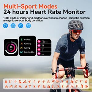 Smart Watch for Men Women with Bluetooth Call, 2023 Newest 1.95''HD DIY Dial Fitness Activity Tracker Waterproof Fitness Watch with Heart Rate Sleep Monitor, Multi-Sports Smartwatch for Android iOS…