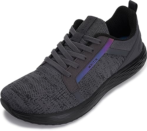 WHITIN Men's Wide Width Toe Box Road Running Size 11 11.5 Tennis Sports Breathable Indoor Lightweight Gym Rubber Non Slip Cushioned Grey 45