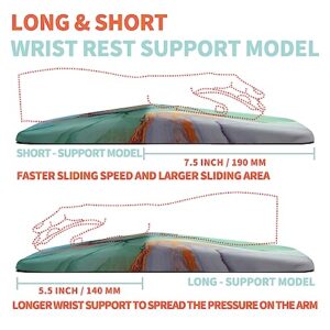 KUOSGM Large Ergonomic Mouse Pad Wrist Support, Carpal Tunnel Pain Relief Mousepad Wrist Rest, Wrist Pad for Mouse with Gel Memory Foam for Computer & Wireless Mouse(Green Gold Marble, 13x8 inch)