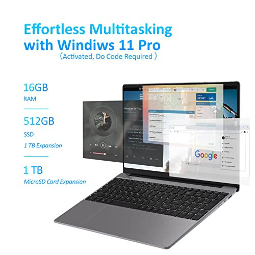 Auusda Laptop Bundle: 14.1"& 15.6", 3TB SSD+MicroSD, Windows 11 Pro, Ryzen 7 & Celeron J4105