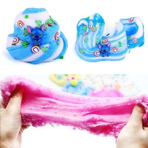 12 Pack Cloud Slime Kit, DIY Stress Relief Toy Cake Slime with Cute Slime Charms, Kids Party Favors Slime Putty Toys Gift