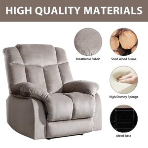 ANJ Modern Overstuffed Recliner Chair, Manual Recliners with Breathable Fabric and Padded Cushion, Extra Wide Reclining Chair for Living Room Bedroom, Camel