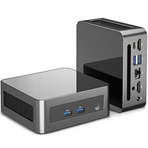 benico mini pc, amd ryzen 5 5600h (6c/12t, up to 4.2ghz), 32gb ddr4 1024gb m.2 2280 nvme ssd, mini desktop computer windows 11, wifi 6/dual ethernet hdmi/type-c/usb3.0*2, cooling fan, support 4k@60hz