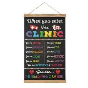 rnnwosio when you enter this clinic you are special poster school health office wall art pediatric clinic decor health room school nurse gift chalkboard prints for classroom (13x20inch)