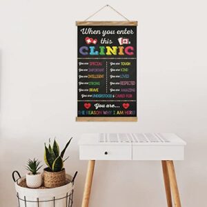 Rnnwosio When You Enter This Clinic You Are Special Poster School Health Office Wall Art Pediatric Clinic Decor Health Room School Nurse Gift Chalkboard Prints for Classroom (13x20inch)